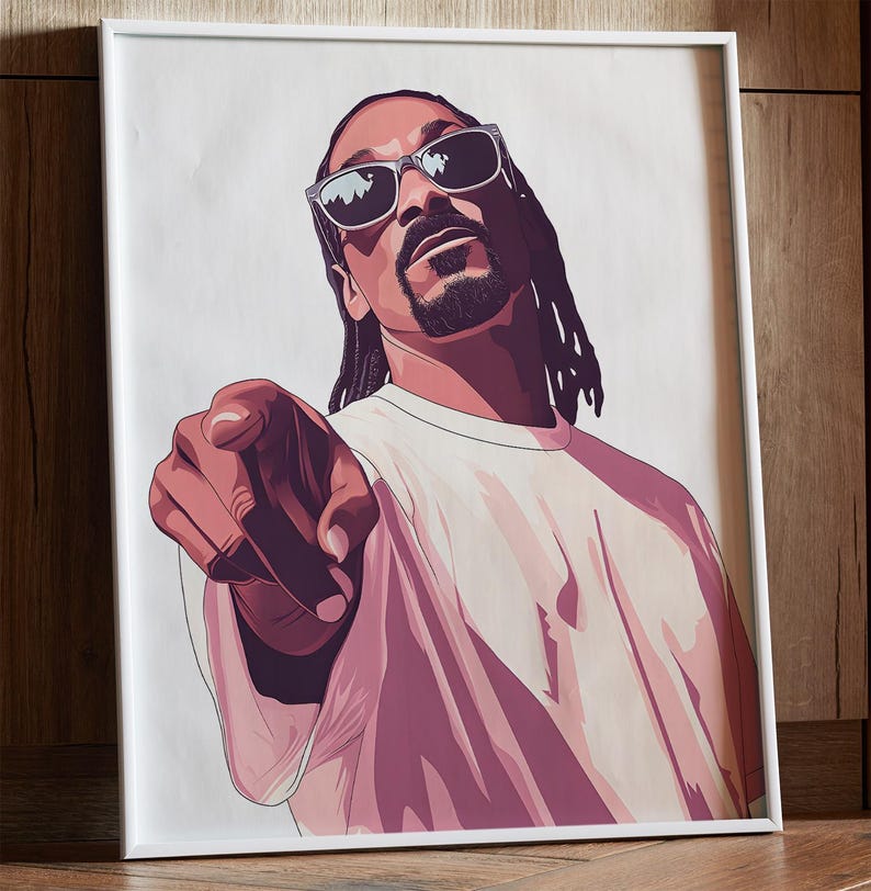 Minimalist Rapper Digital Poster – Modern Hip-hop Art, Clean Rap Icon ...