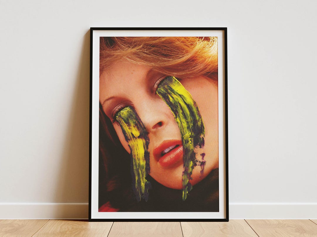 Reverse Cry Original Art Print UNFRAMED Surreal Portrait Woman Weeping ...
