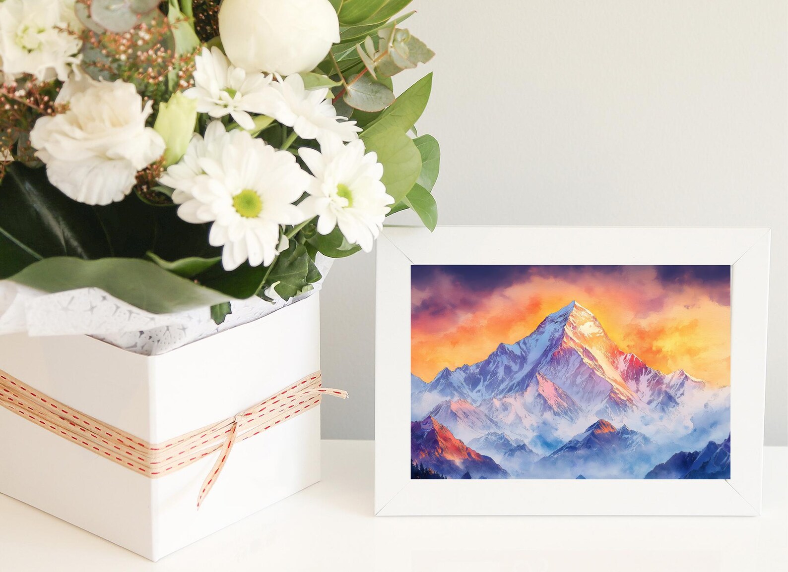 Mount Everest Themed Wall Art. Custom Digital Download Watercolor Art ...