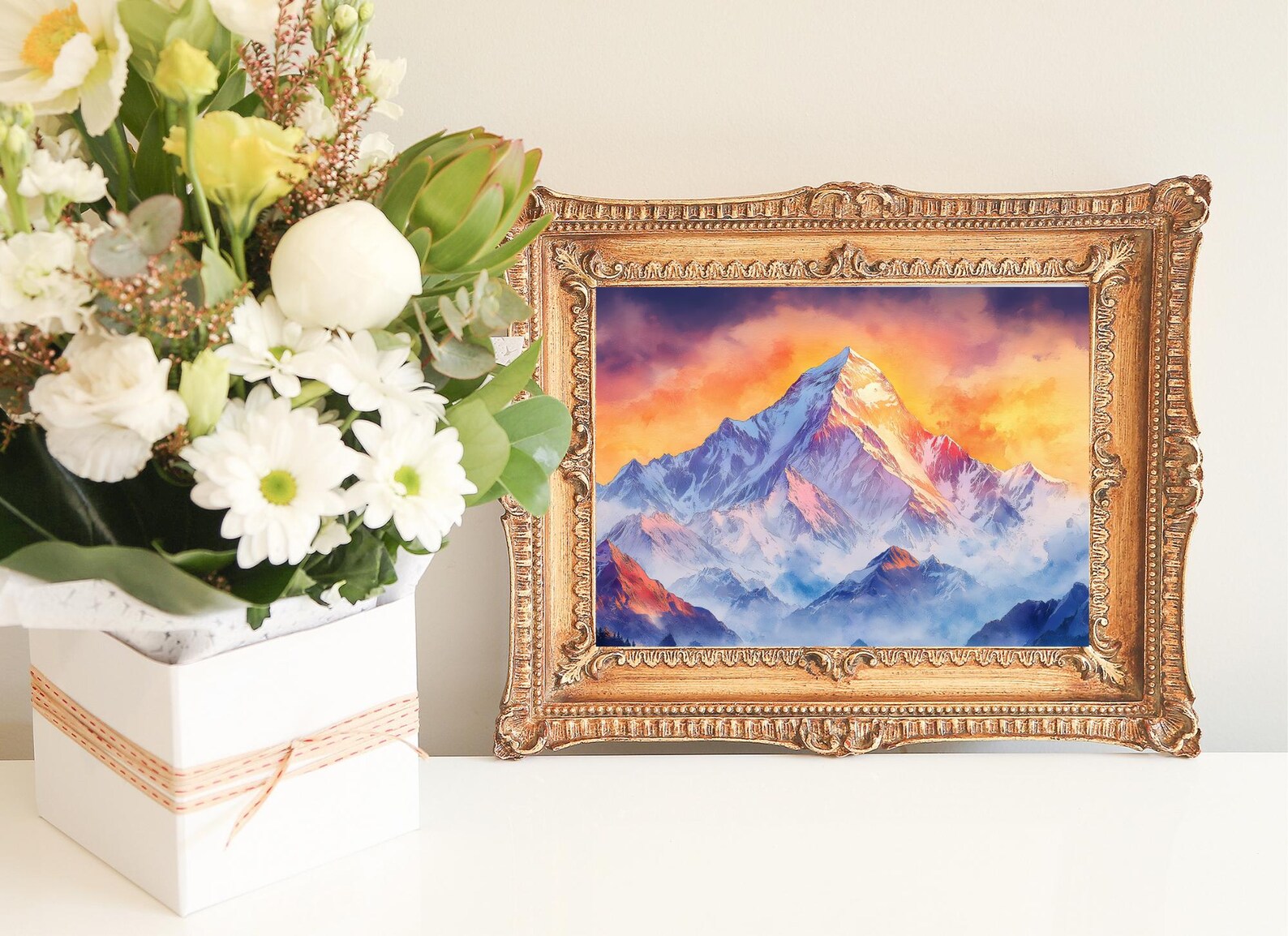 Mount Everest Themed Wall Art. Custom Digital Download Watercolor Art ...