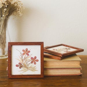 Handcrafted Wooden Coasters With Pressed Flower Inlay or Mini Art | Set ...