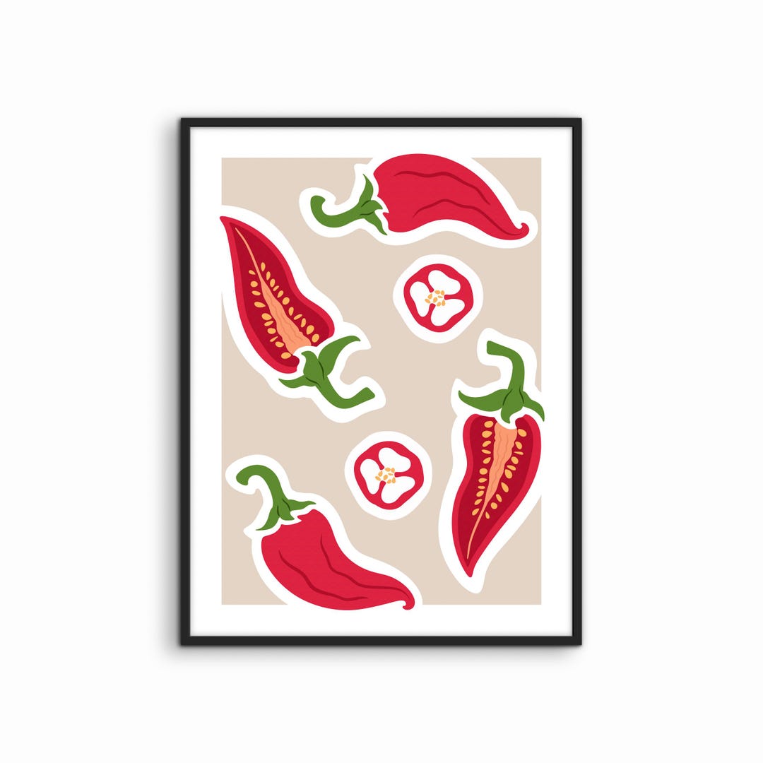 Red Chilly Rolled Posters - Spicy Decor for Kitchen & More - Etsy