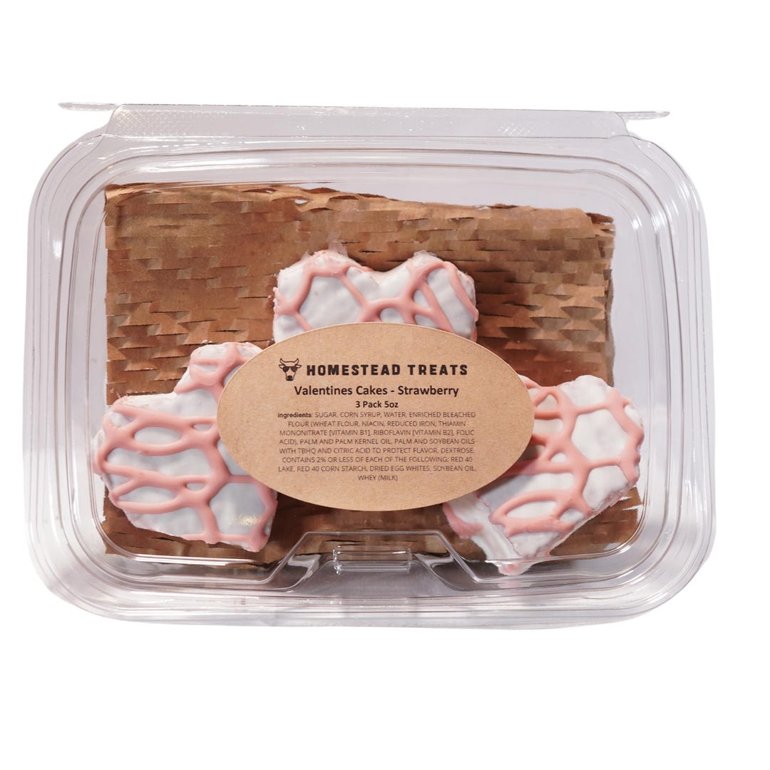 Homestead Treats Valentines Cakes Strawberry Flavor Icing Coating ...