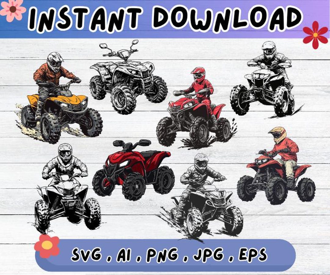 ATV SVG Bundle, ATV Clipart Design, Cut Files for Decal, Sublimation ...