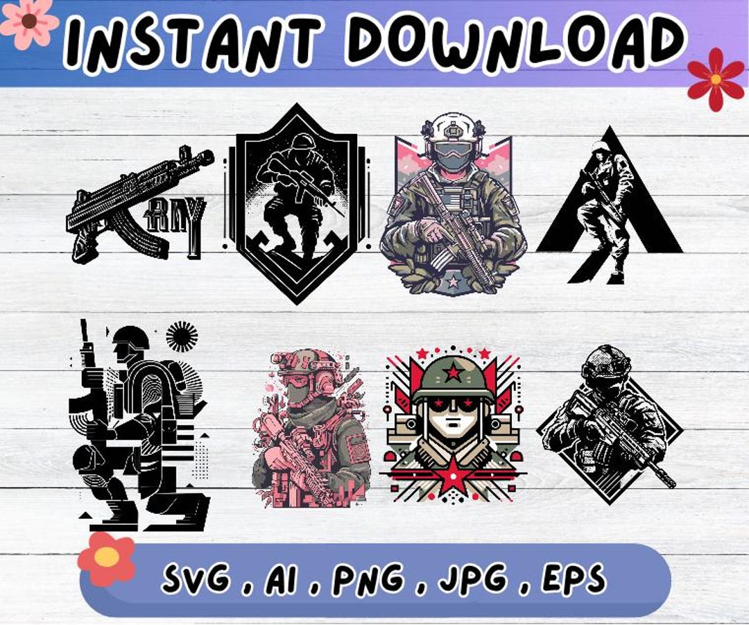 Army SVG Bundle, Army Clipart Design, Cut Files for Decal, Sublimation ...