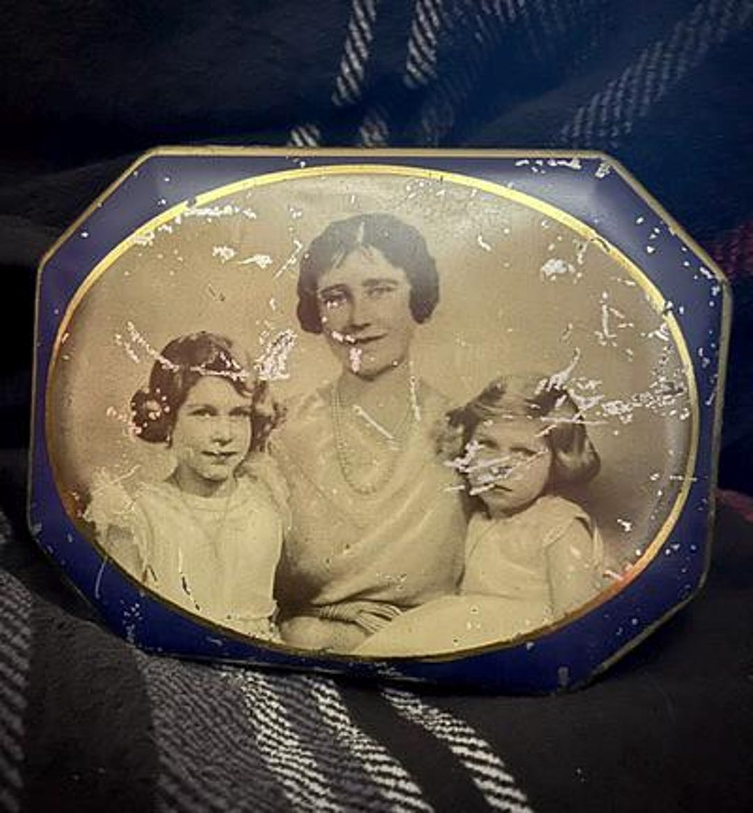 British Monarchy Collectible Candy Tin; Queen Mother, Princess ...