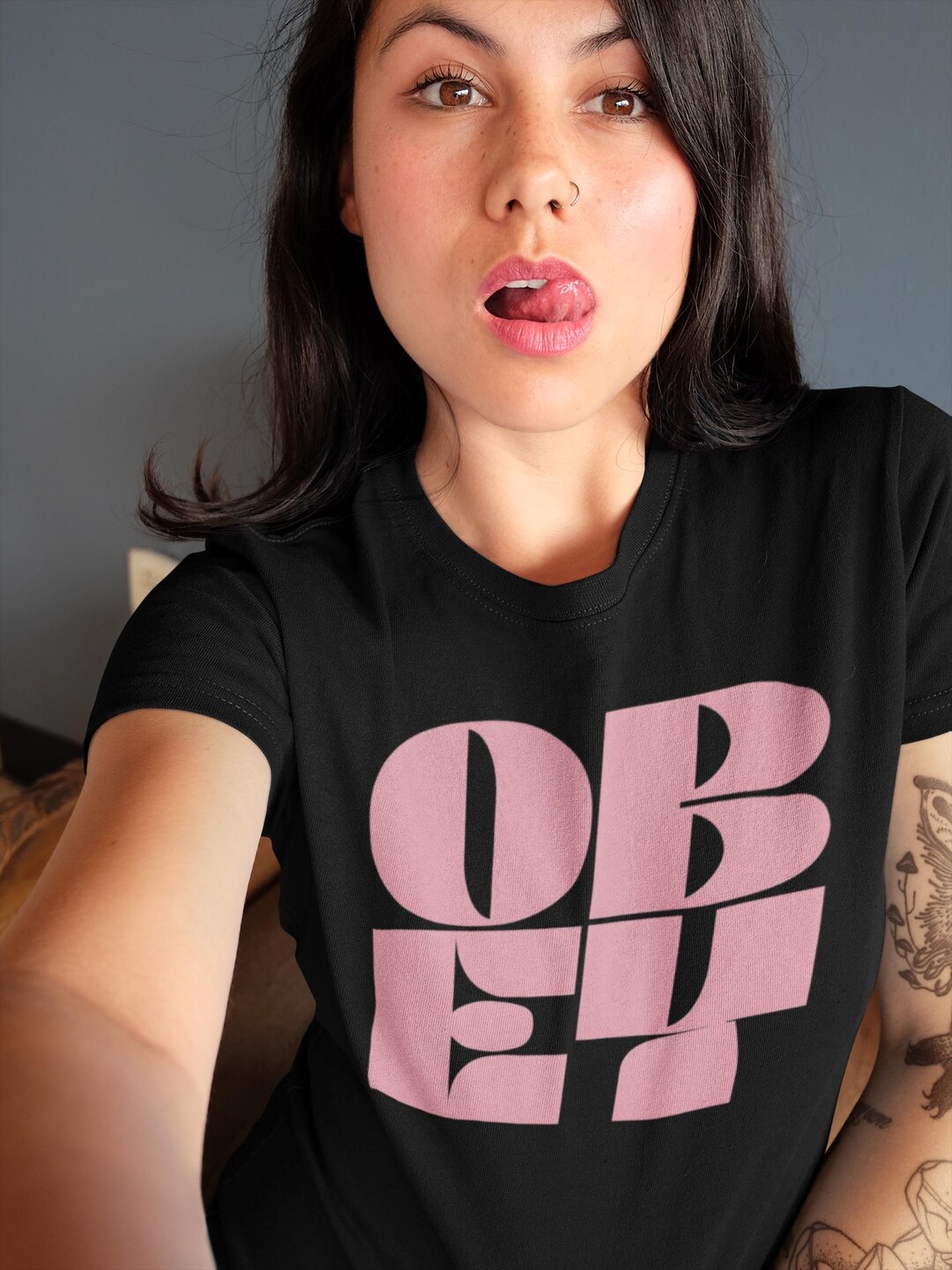 Retro Obey Shirt | Yes, Mistress | Shirts for Submissive Men | Female Domination Attitude ...
