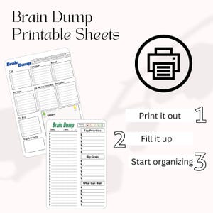Brain Dump Worksheet – Digital & Printable Brain Dumping Template to ...