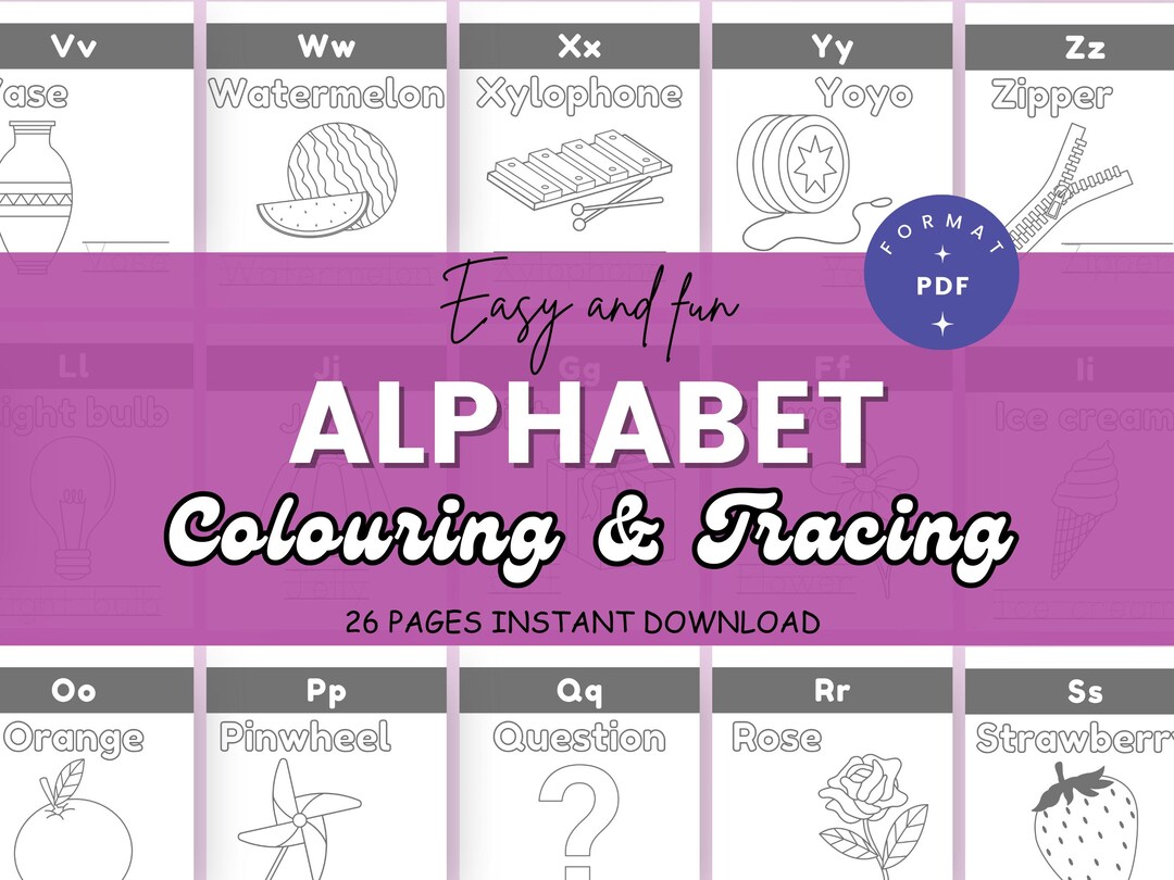Alphabet Coloring & Tracing Activity Book - Fun and Engaging Worksheets ...