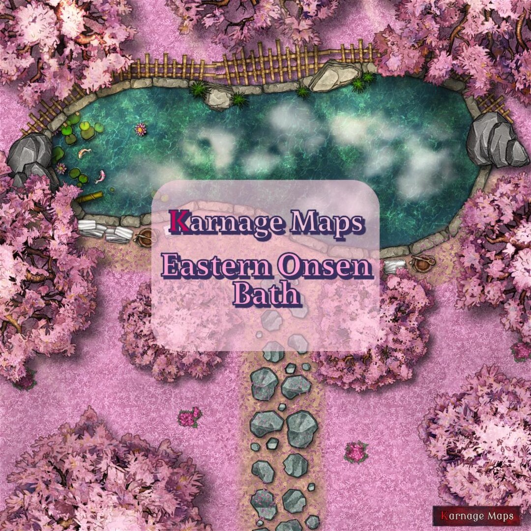 Eastern Onsen Bath day and Night Custom Dnd Custom Map - Etsy