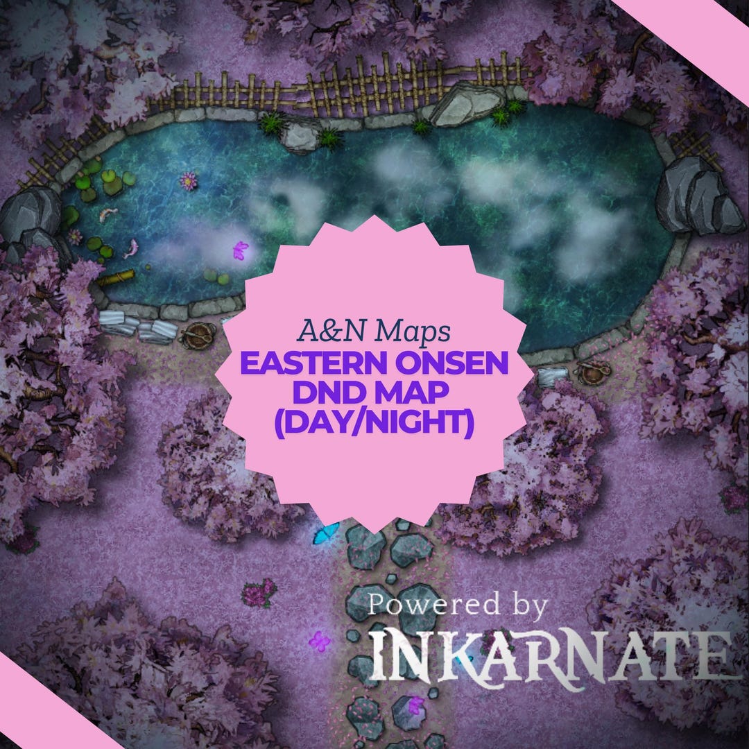 Eastern Onsen Dnd Custom Map day and Night - Etsy