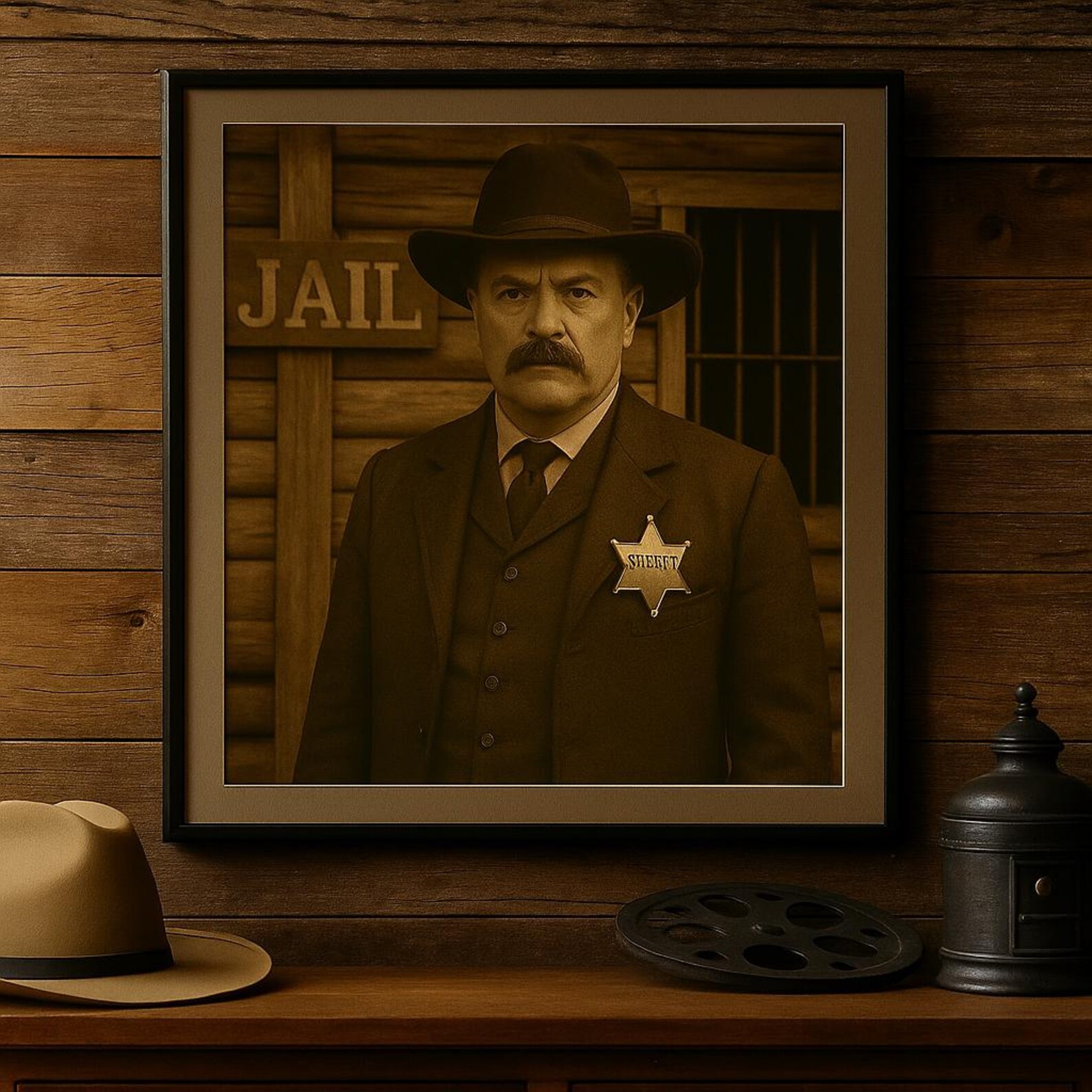 Wild West Sheriff Portrait: Vintage Cowboy Lawman Art (digital Download ...