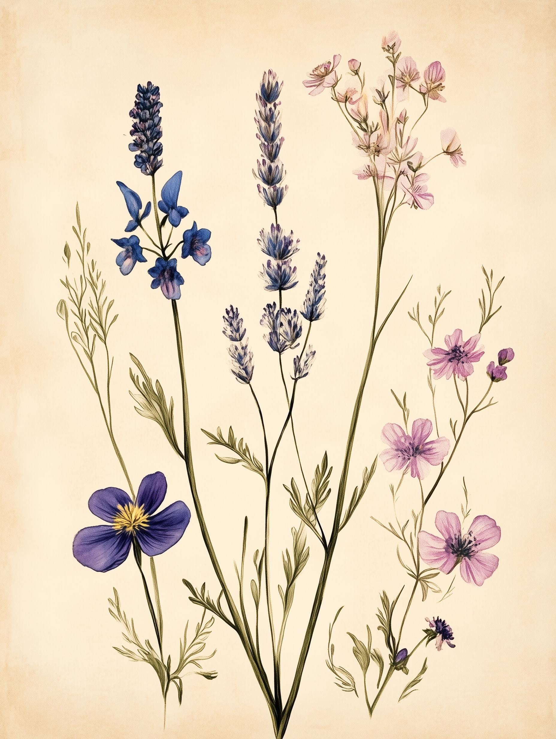 Antique Botanical Print | Vintage Wildflower Illustration | 1800s ...