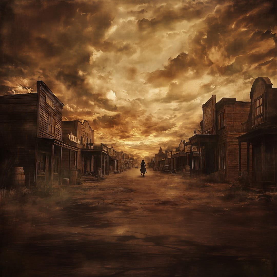 Vintage Wild West Town Digital Download – 1800s Cowboy Scene, Old West ...