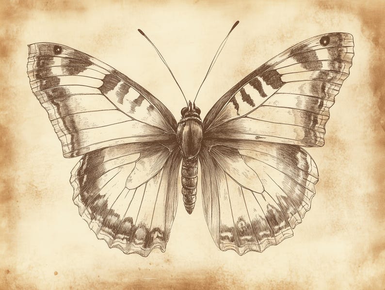Antique Butterfly Print | Vintage Insect Illustration | 1800s ...