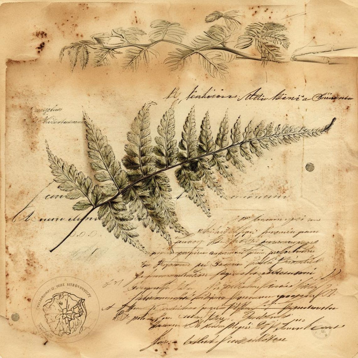Vintage Fern Botanical Print Digital Download – Antique Nature ...