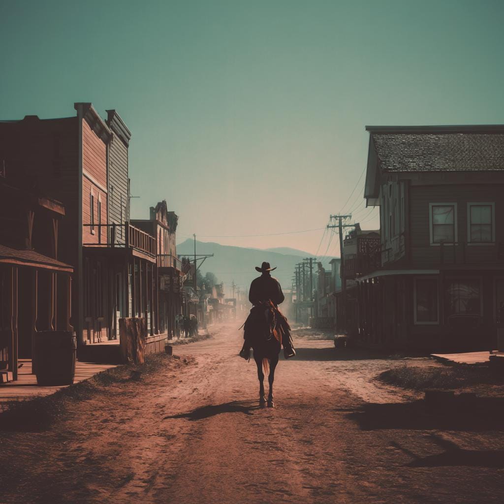 Cowboy Riding Into Town Digital Download – Wild West Wall Art, Western ...