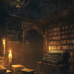 Dark Academia Aesthetic Wall Art - Vintage Gothic Library Print ...