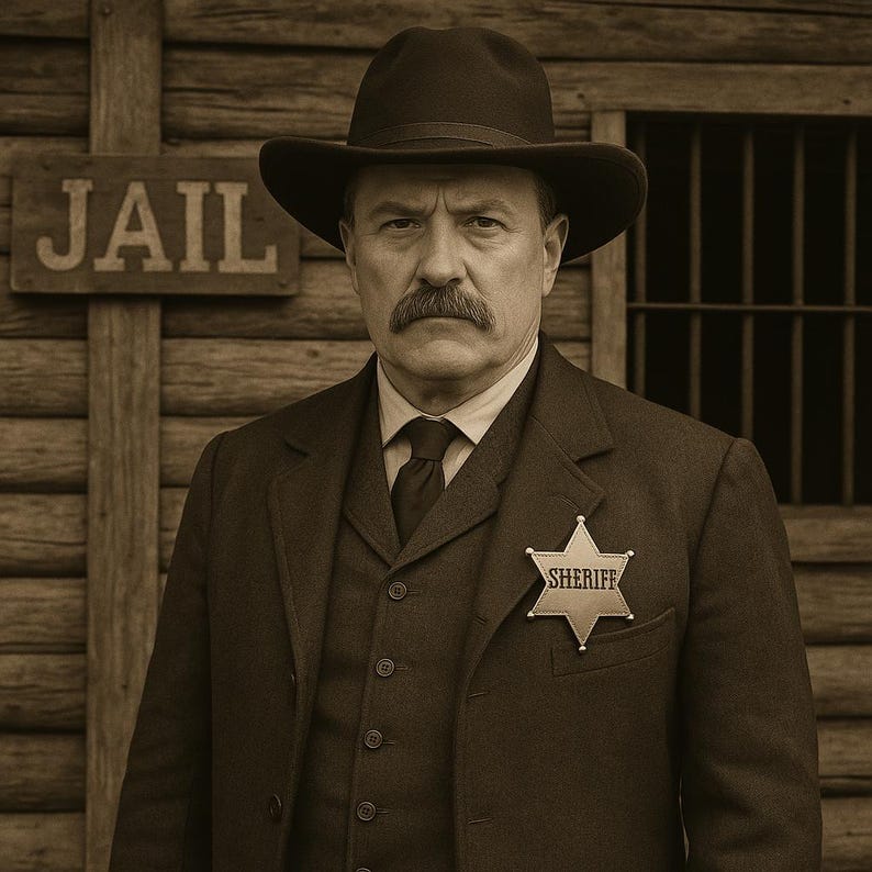 Wild West Sheriff Portrait: Vintage Cowboy Lawman Art (digital Download ...