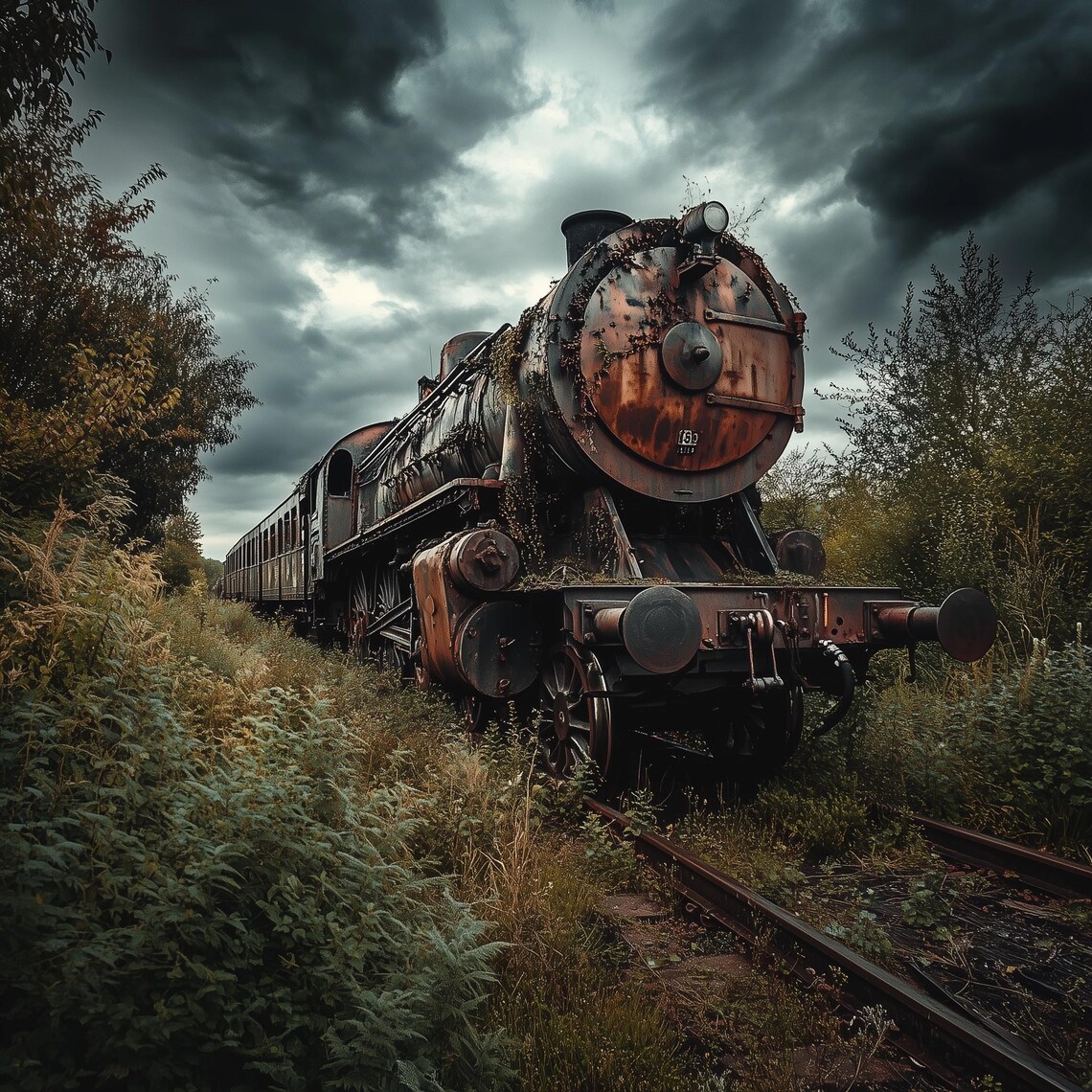 Abandoned Steam Train Digital Download – Vintage Locomotive Wall Art ...