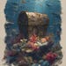Underwater Treasure Chest Art Print: Fantasy Coral Reef (digital ...