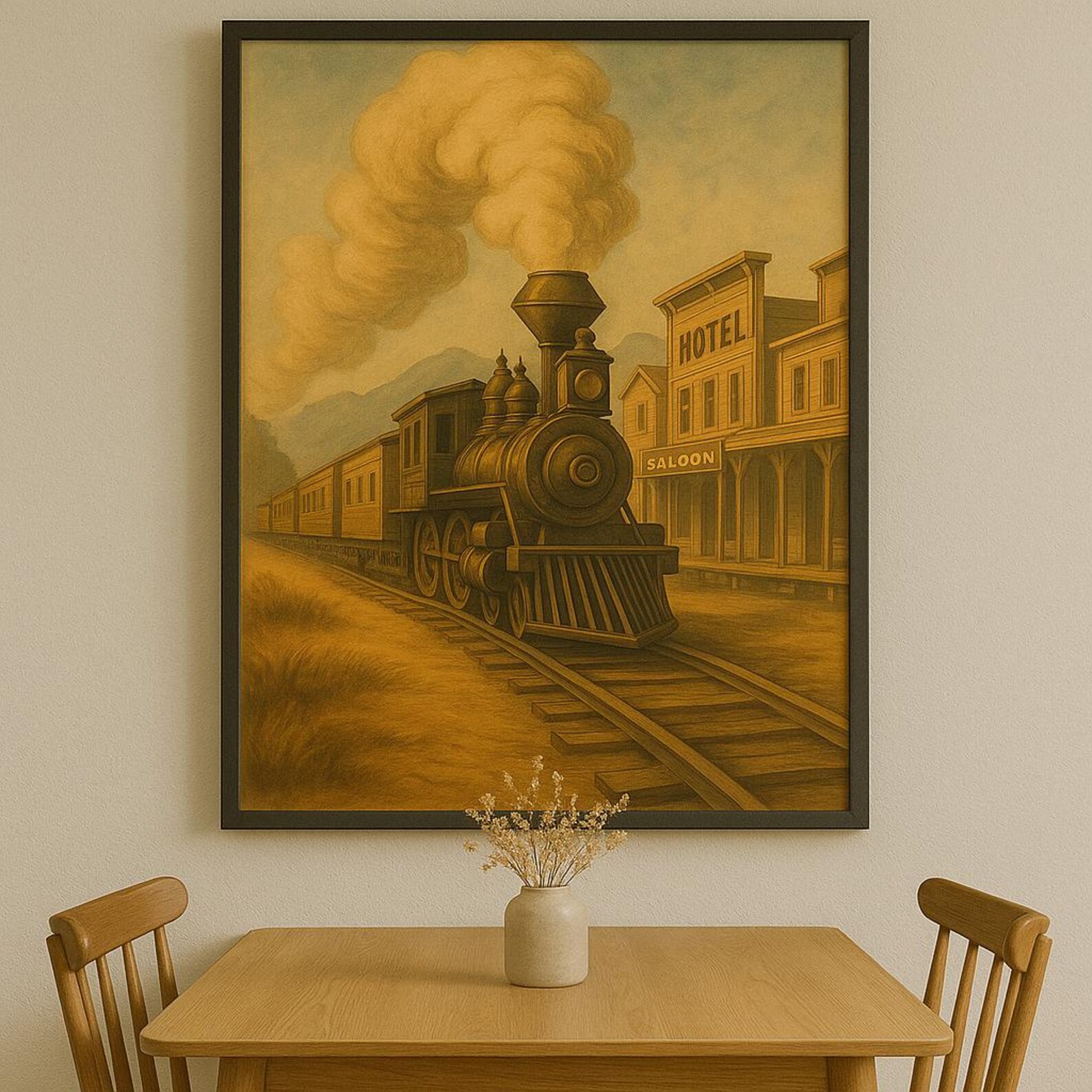 Vintage Western Train Wall Art, Old Steam Locomotive Digital Download ...