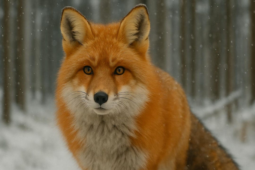 Red Fox in Winter Art Print – Realistic Wildlife Digital Download ...