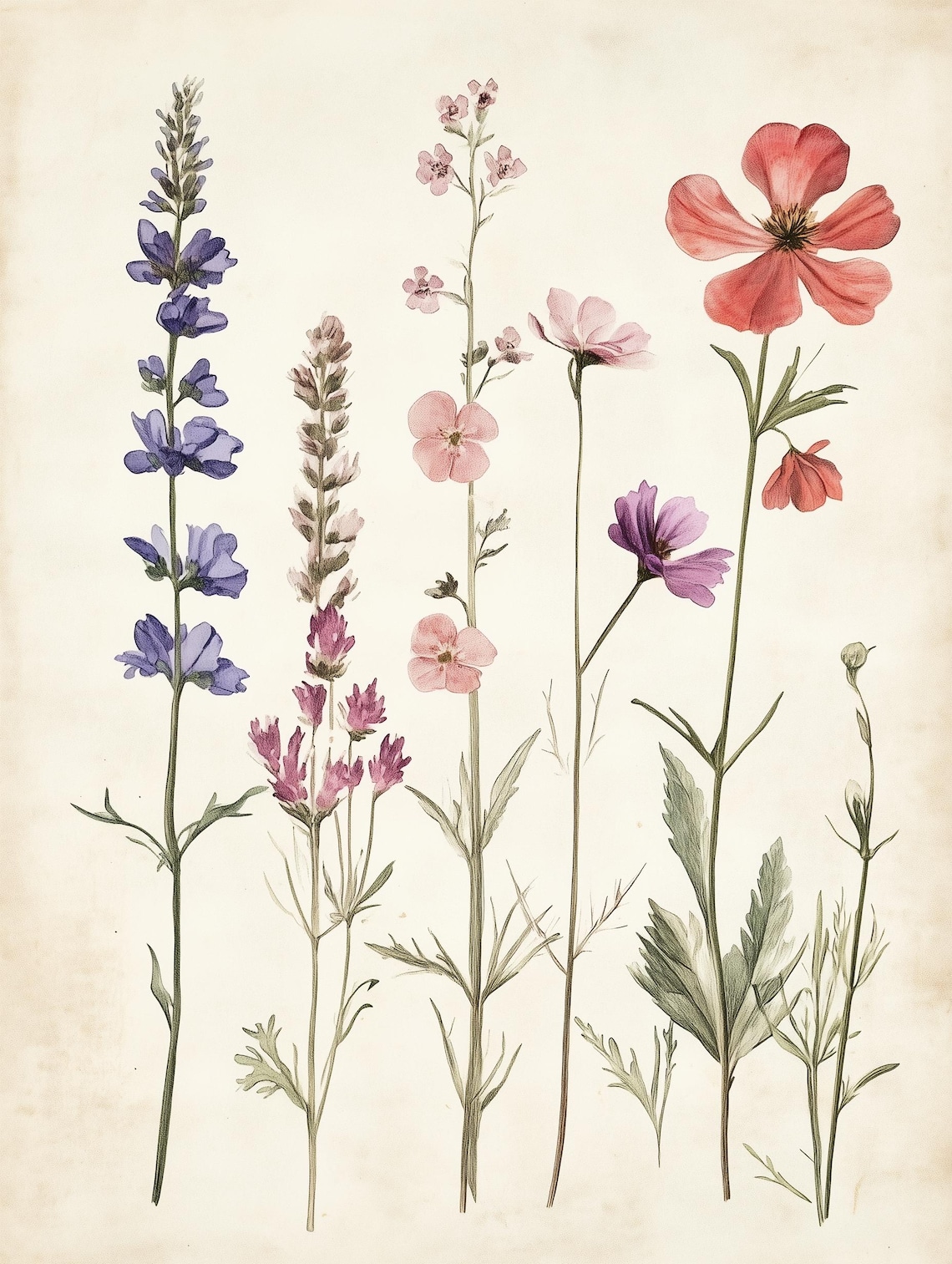 Antique Botanical Print | Vintage Wildflower Illustration | 1800s ...