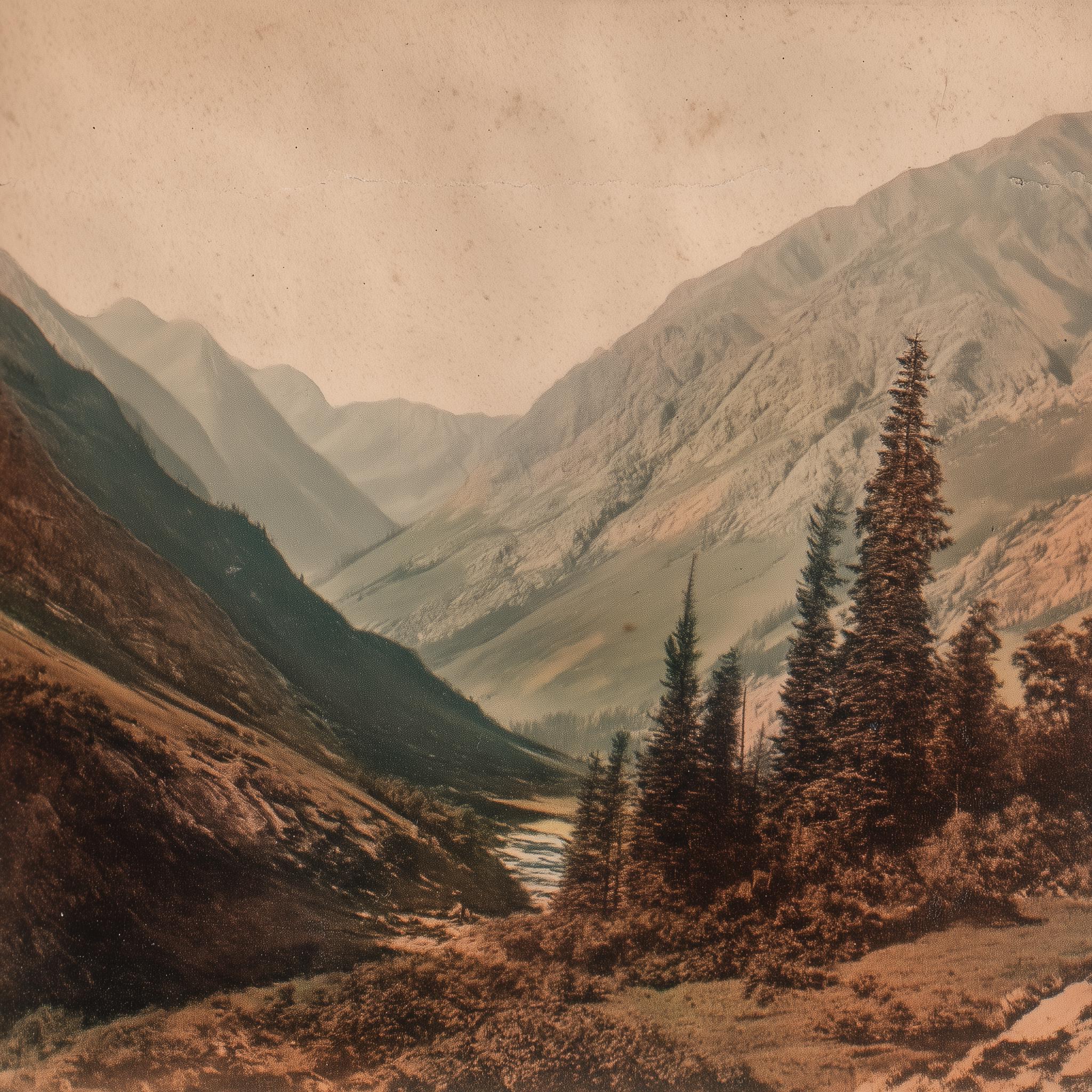 Vintage Mountain Valley Digital Download – Antique Landscape Wall Art ...