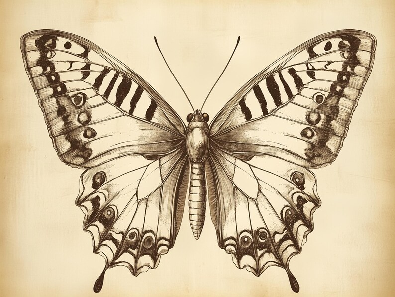 Antique Butterfly Print | Vintage Insect Illustration | 1800s ...