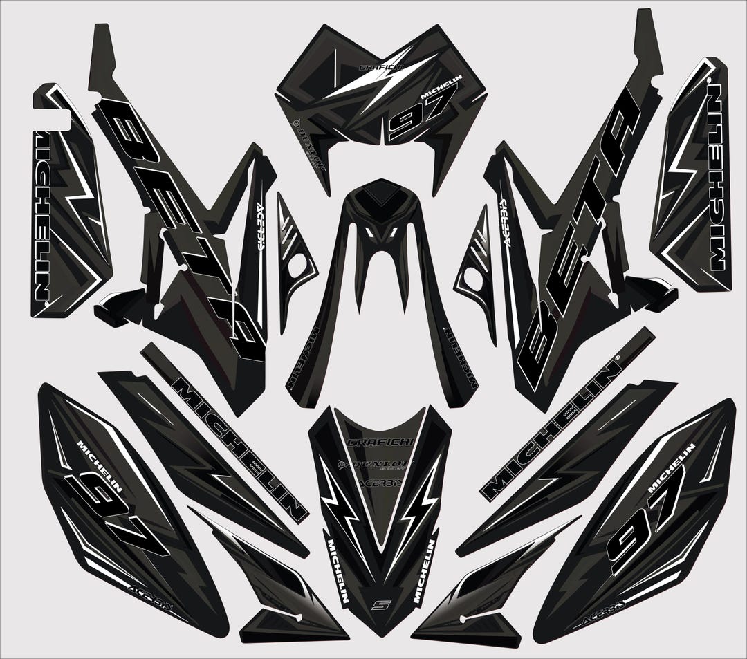Black Graphic Kit Beta RR 50 | 2011-2019 | Track, Sport, Enduro ...