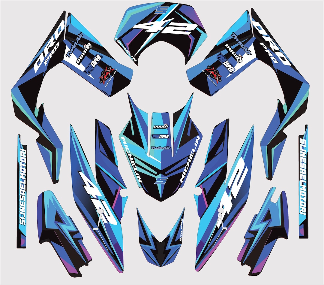 Light Blue Graphic Kit Derbi DRD Pro | Motorcycle Decals Graphics ...