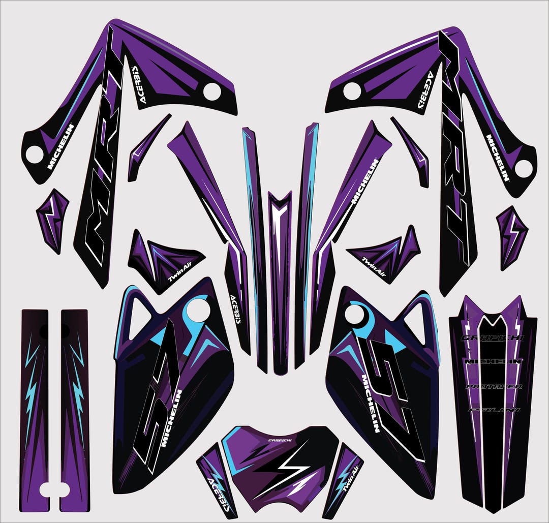 Purple Graphic Kit Rieju Mrt 50 | Motorcycle Decals Graphics Stickerset ...