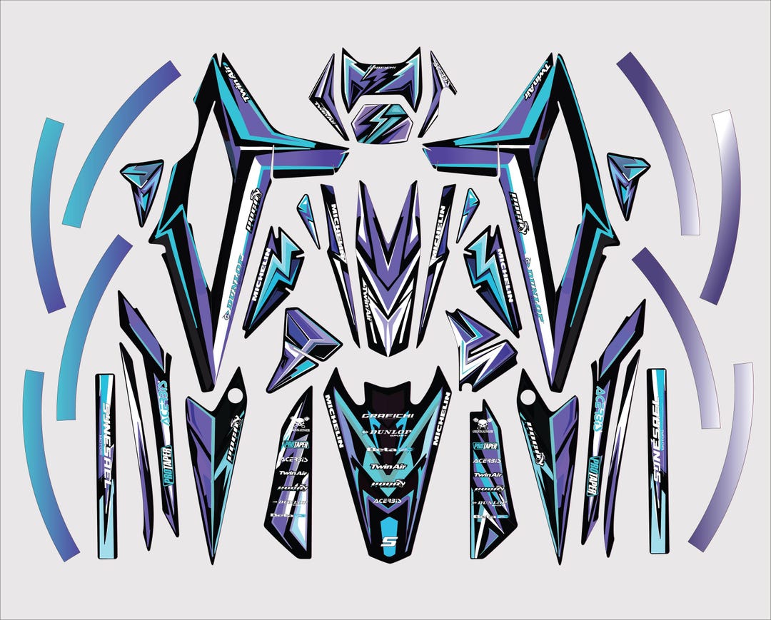 Purple & Blue Graphic Kit Beta RR50 2021+ | Motorcycle Decals Graphics ...