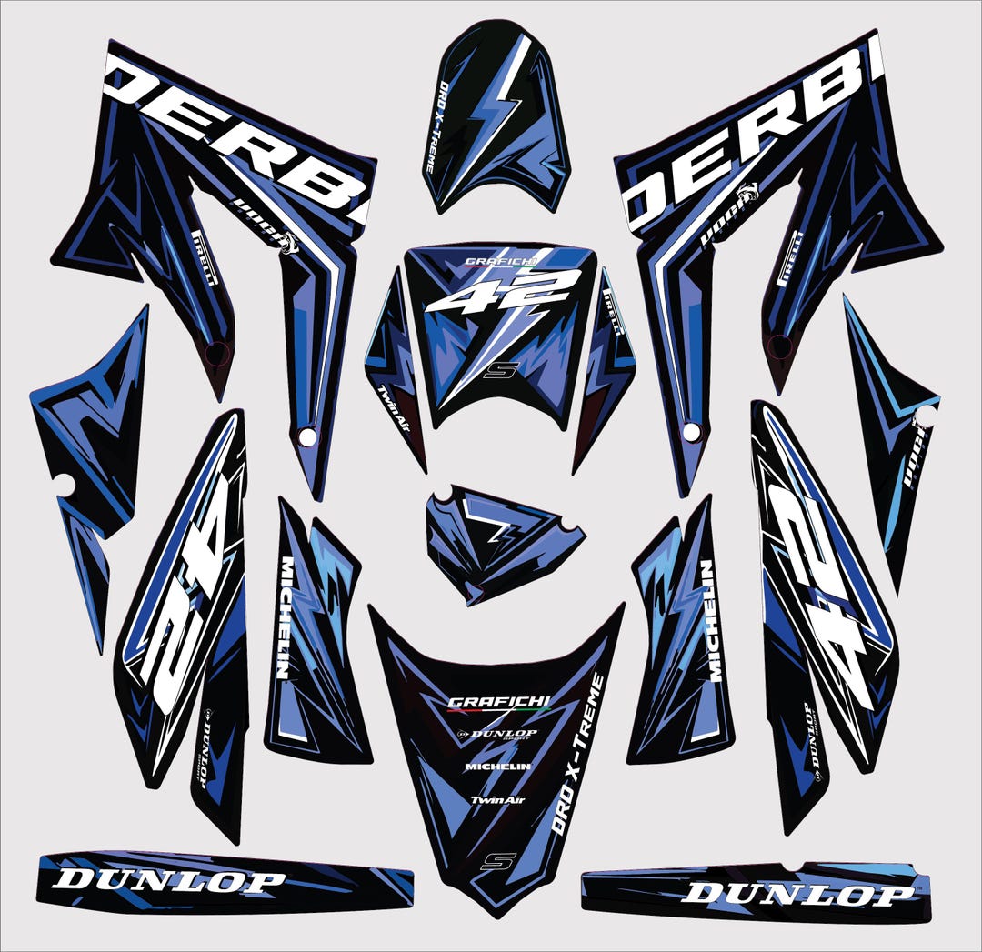 Donkerblauwe Stickerset Derbi DRD X-treme | 2011-2017 | Motorstickers ...
