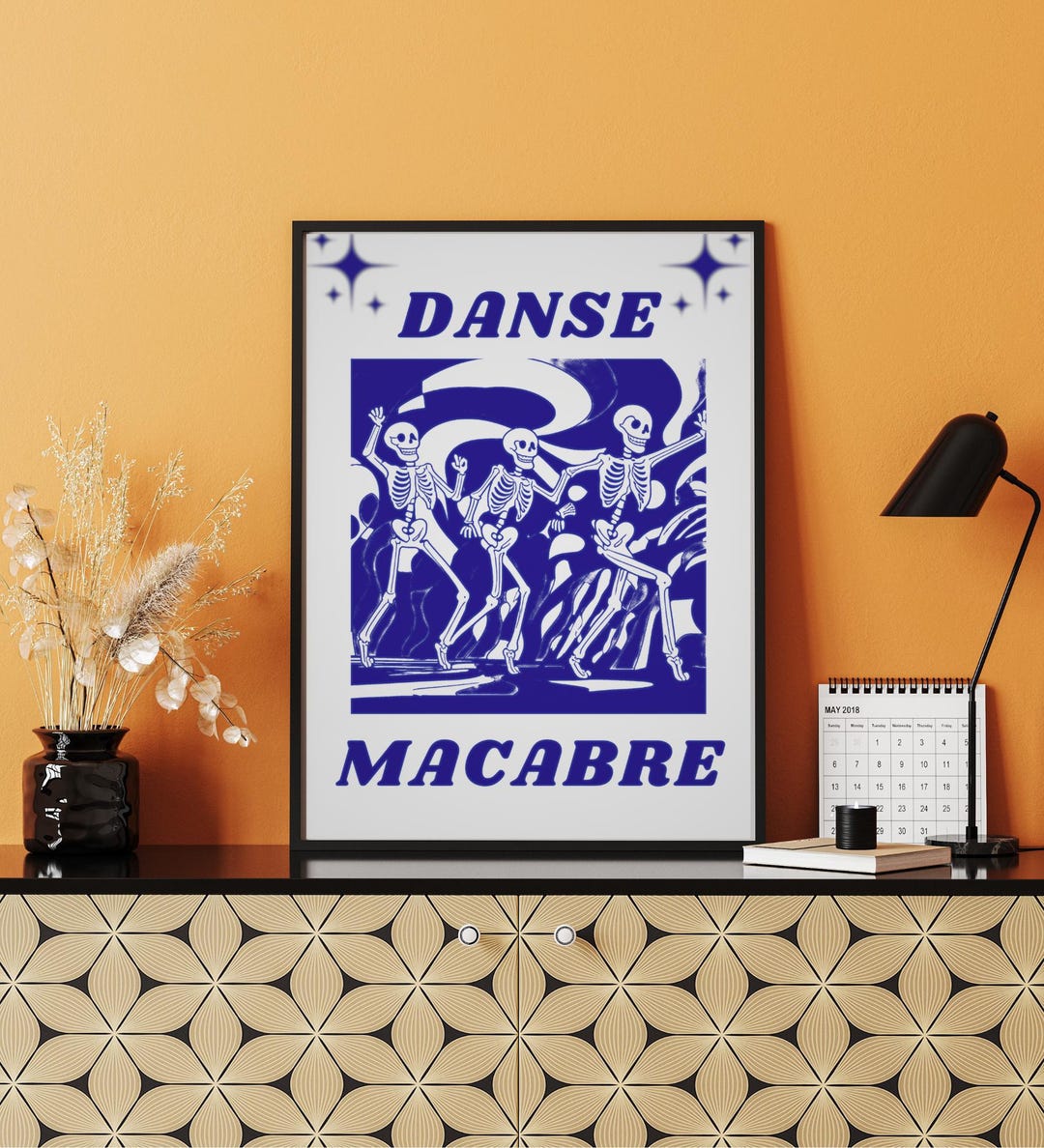 Danse Macabre Digital Art Print, Vintage Gothic Aesthetic, Retro ...
