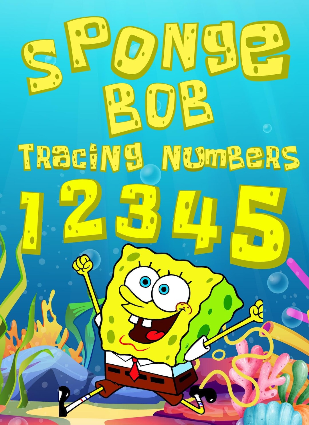 Spongebob Tracing Numbers Activity Book - Etsy