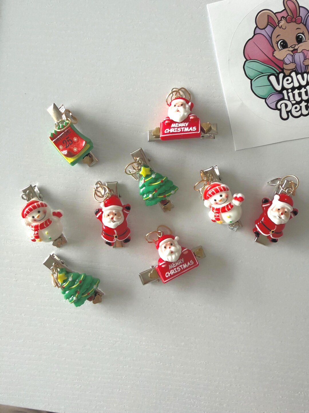 Christmas Tree Santa Snowman Hair Pins for Toddler Girls - Etsy