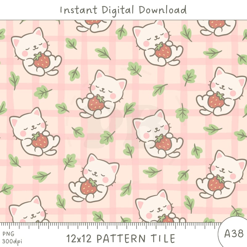 Kitty Seamless Pattern - Etsy