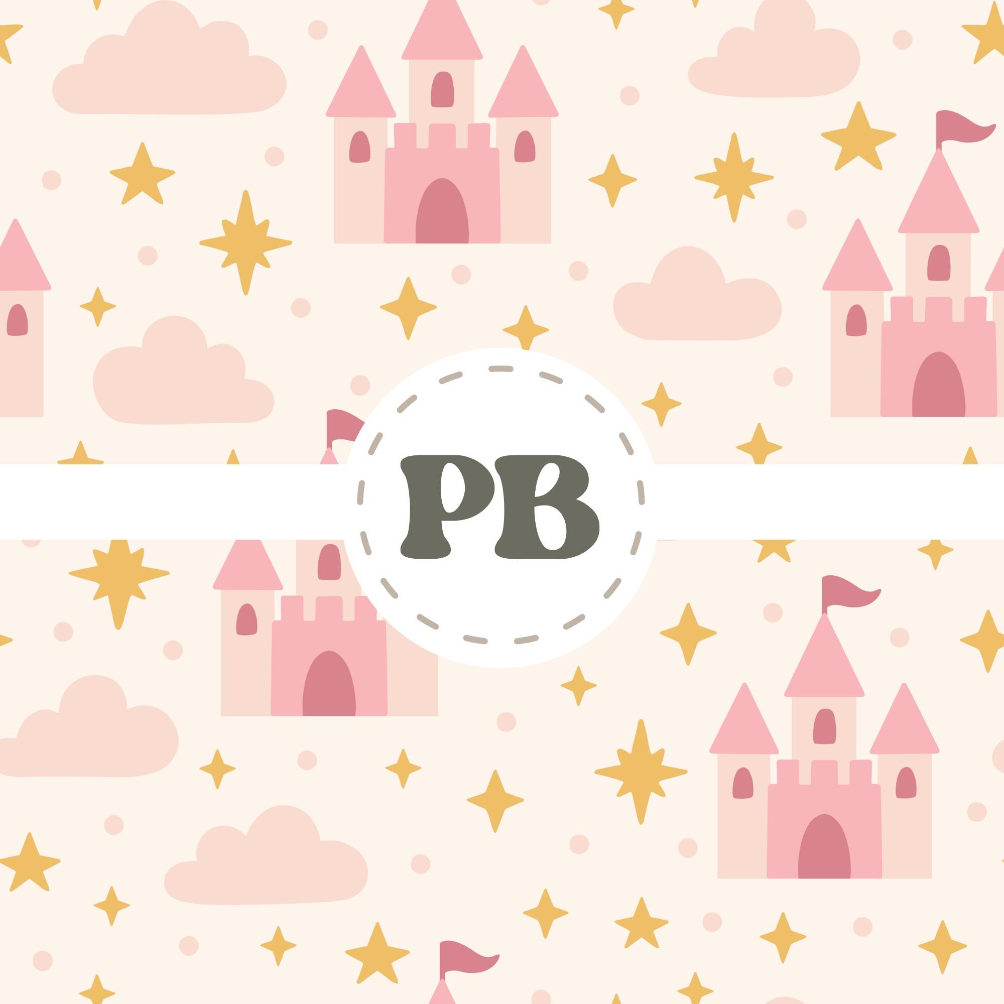 Pink Princess Castle Seamless Pattern PNG, Fairytale Nursery Digital ...