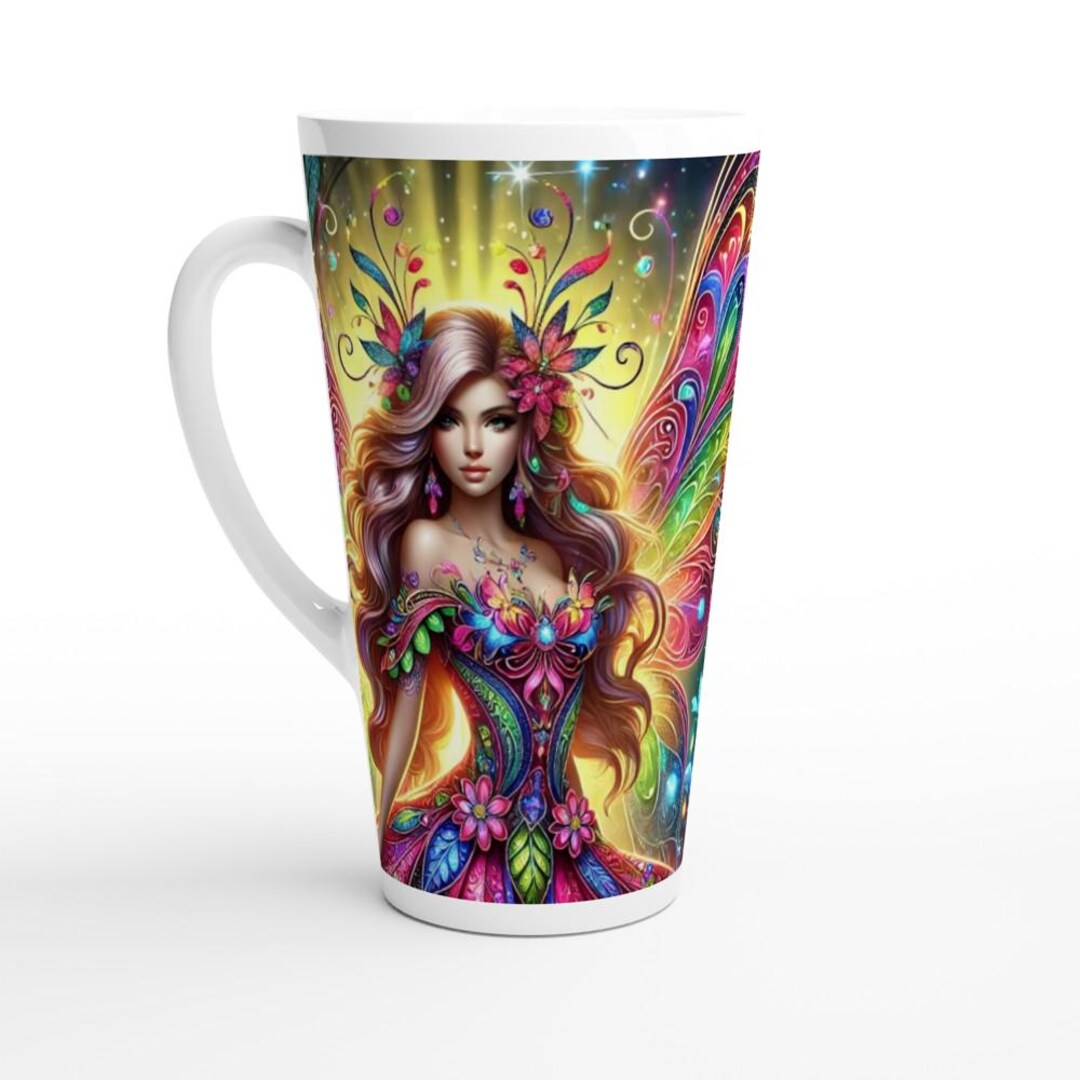 Princess Mardi Gras 17oz White Ceramic Latte Mug - Etsy
