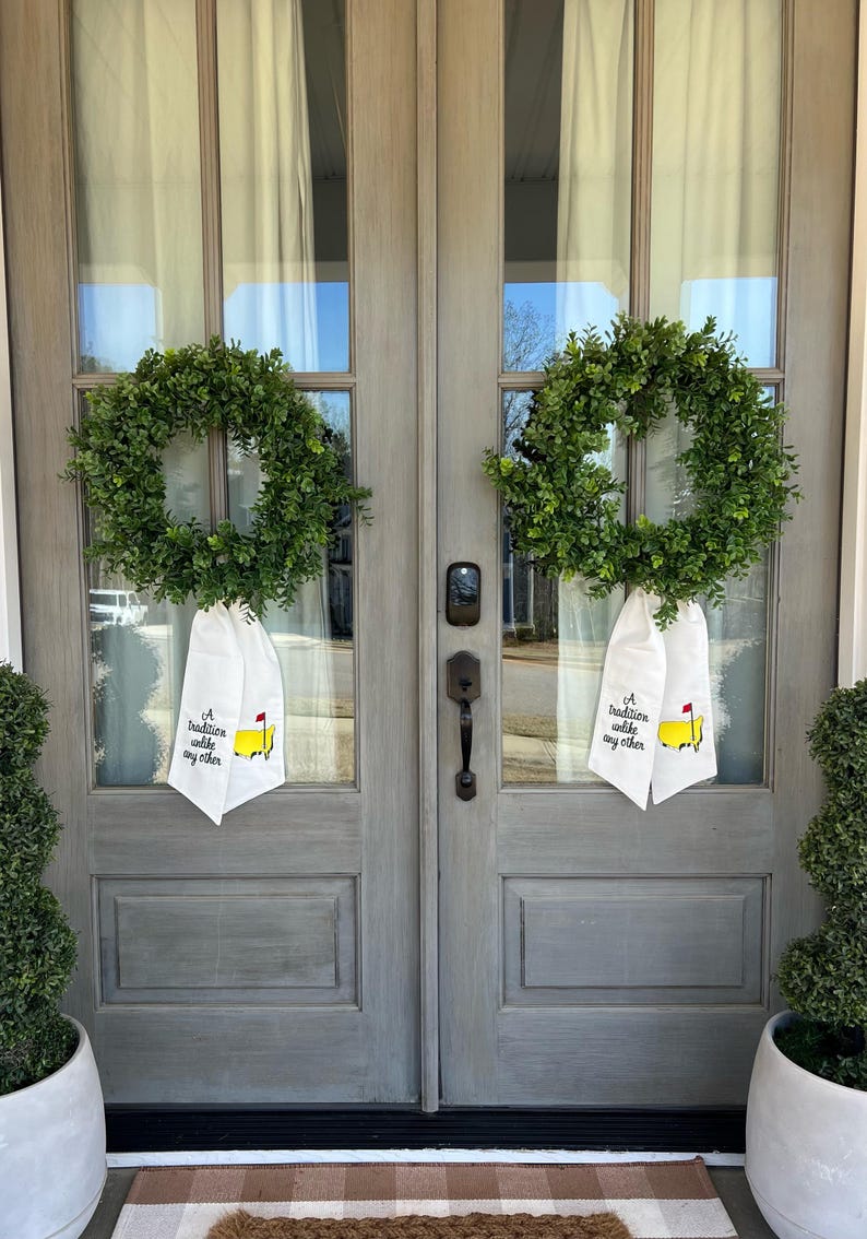 Masters Wreath Sash, Boxwood Wreath Embroidered Sash, Masters ...