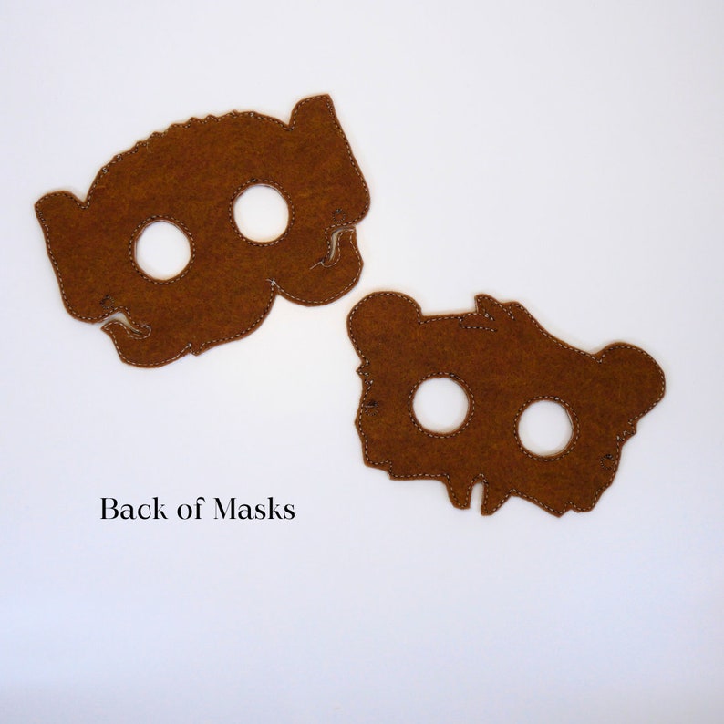 Extinct Animals Mask. Woolly Mammoth Mask. Sabretooth Tiger Mask. Felt ...