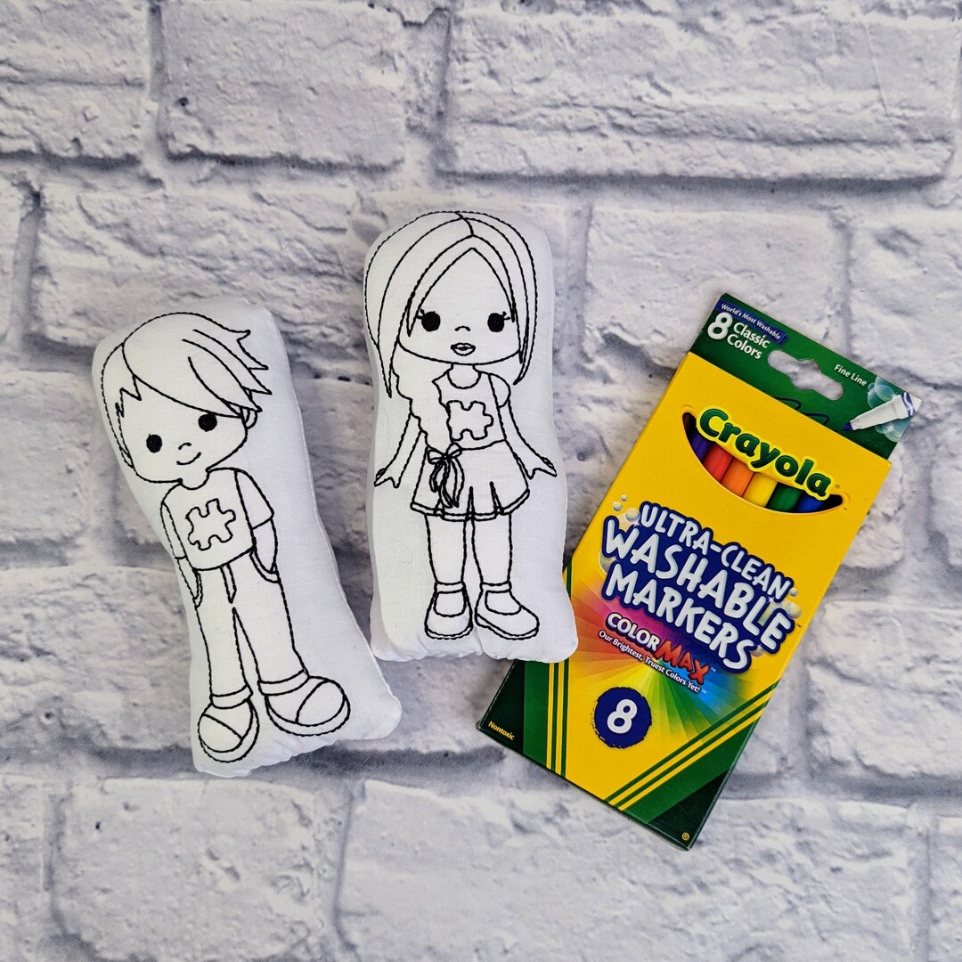 Autism Awareness Doll. Coloring Dolls. Washable Doodle Dolls. Travel ...