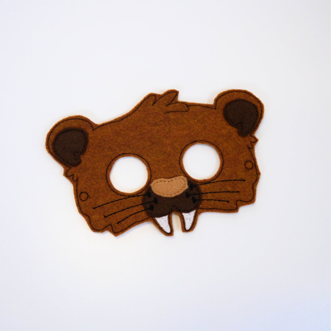 Extinct Animals Mask. Woolly Mammoth Mask. Sabretooth Tiger Mask. Felt ...