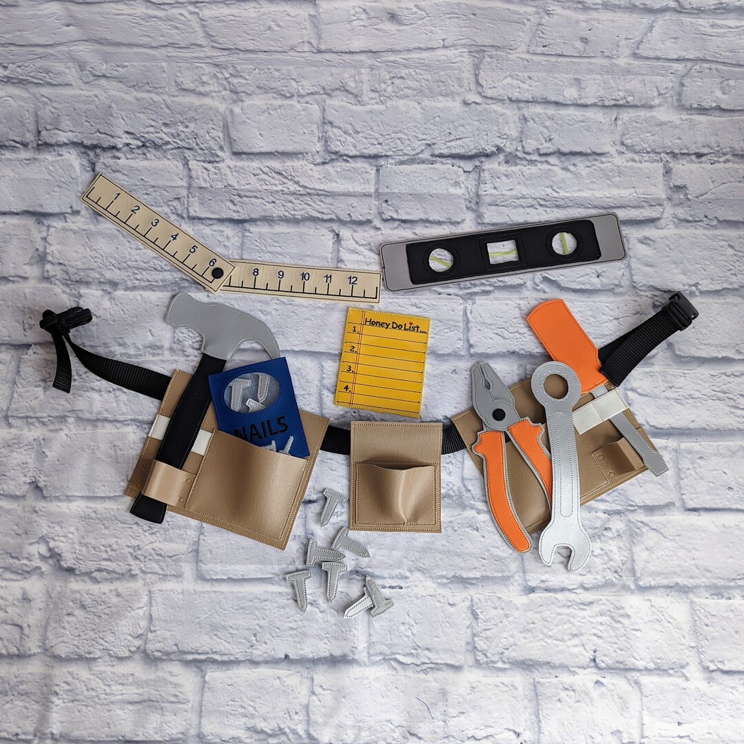 Kids Tool Belt Set: Marine Vinyl Pretend Play Tools - Etsy