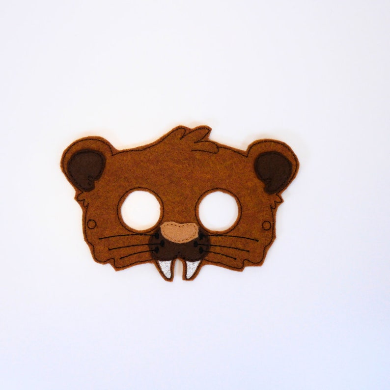 Extinct Animals Mask. Woolly Mammoth Mask. Sabretooth Tiger Mask. Felt ...