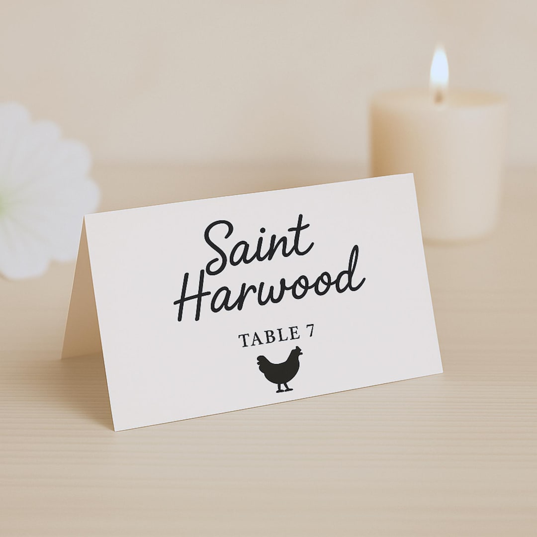 Personalized Wedding Place Cards With Meal Icons – Custom Guest Name ...