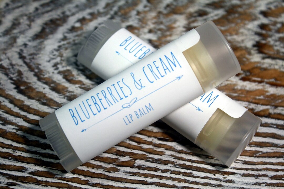 Blueberries and Cream Flavored Handcrafted Lip Balm, Blueberry Flavor ...