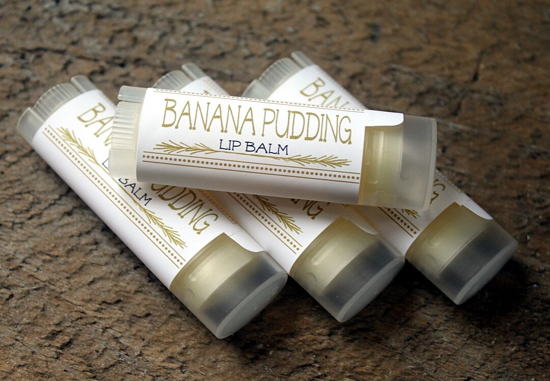 4 Banana Pudding Flavored Handcrafted Lip Balms, Organic Shea Butter ...
